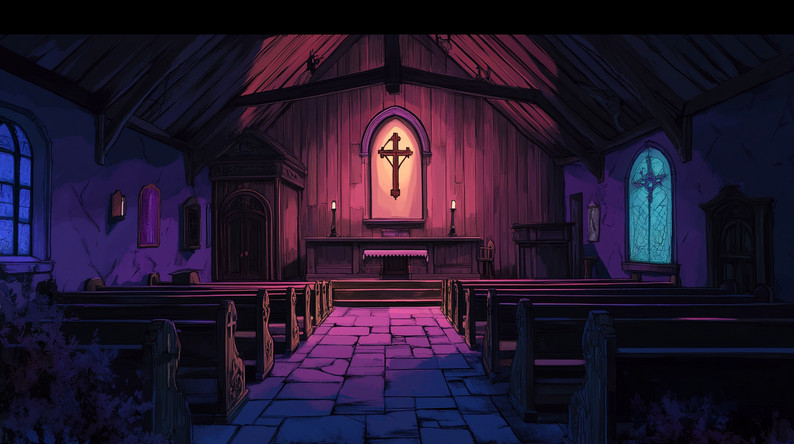 FREE HORROR CURSED CHURCH VN BACKGROUNDS by Liminal Games