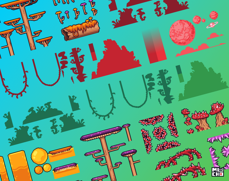 Alien Planet Tileset Pack by Mucho Pixels