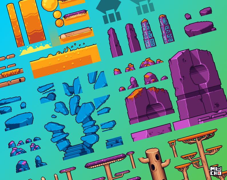 Alien Planet Tileset Pack by Mucho Pixels