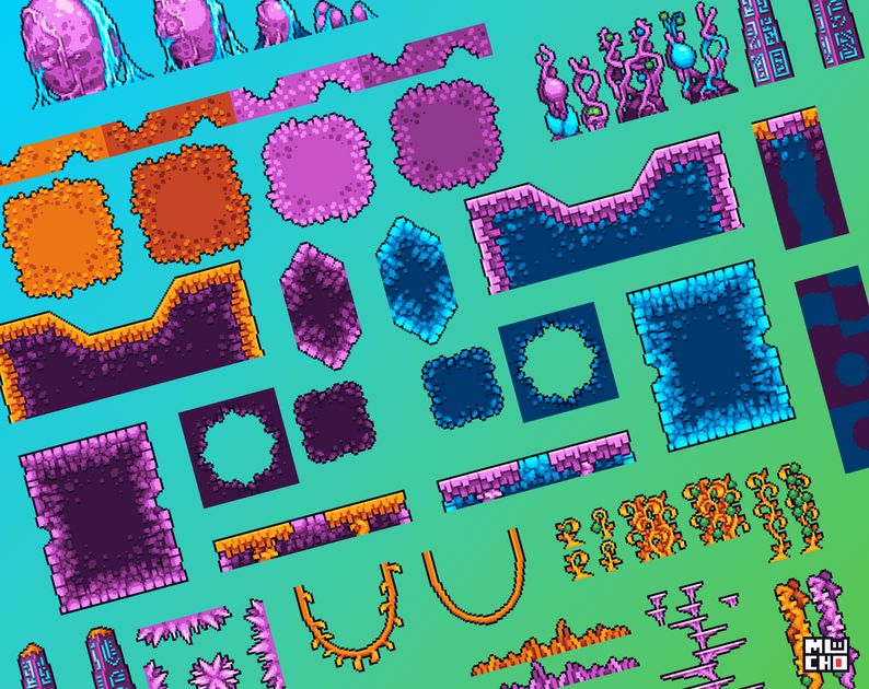Alien Planet Tileset Pack by Mucho Pixels