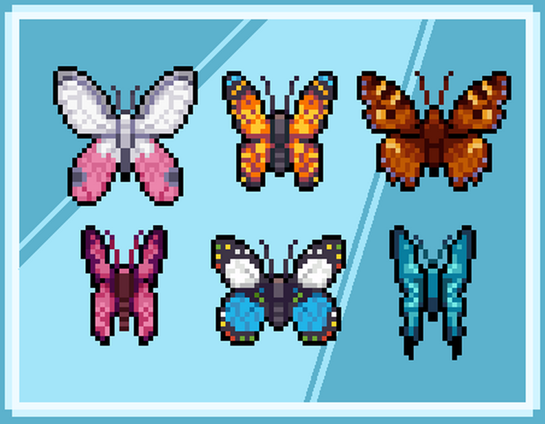 Butterfly pixel art animation by CoffeeGuy