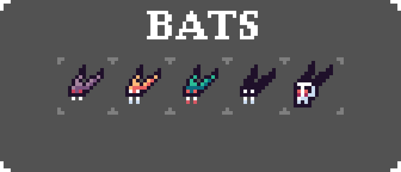 Fantasy Enemy - Bats 16x16 px by QuillGrafit