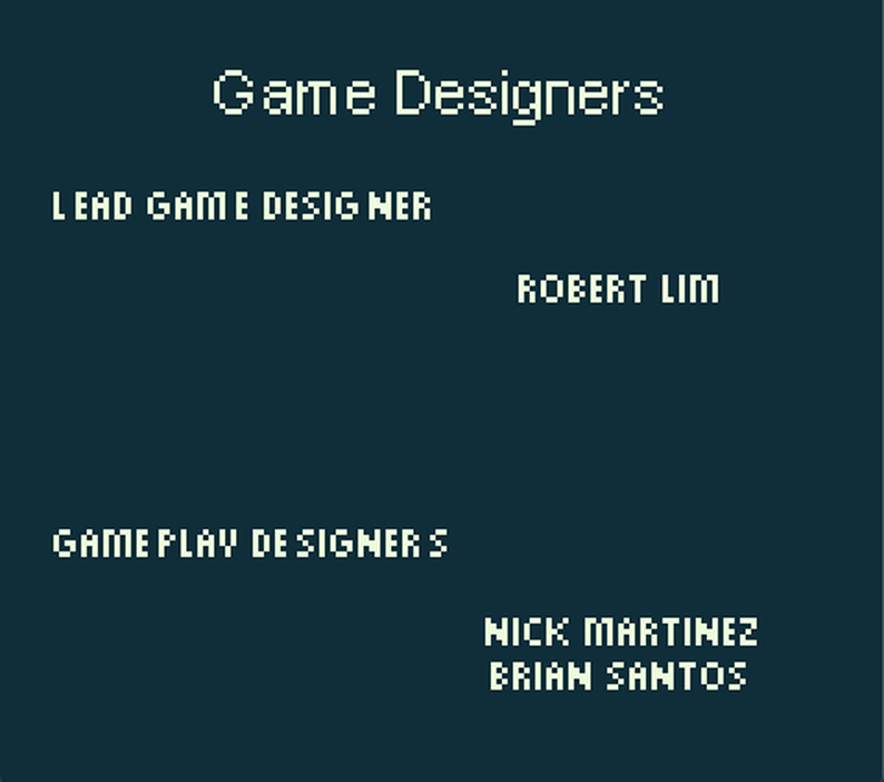 GB Studio Credits Roll System Template by AA STUDIO