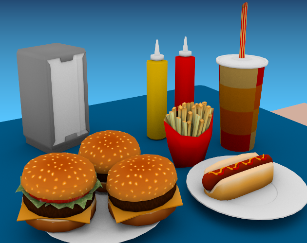 Low Poly Fast Food Props by Nayvos
