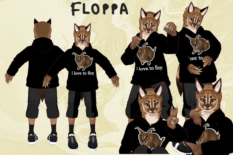 Floppa 3D vtuber (vroid and vrm file) by Barbatus