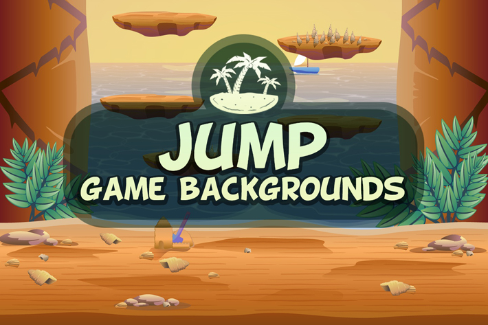 Jump 2D Game Backgrounds by Free Game Assets (GUI, Sprite, Tilesets)