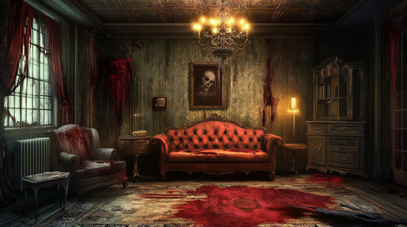 FREE HORROR LIVING ROOM VN BACKGROUNDS by Liminal Games