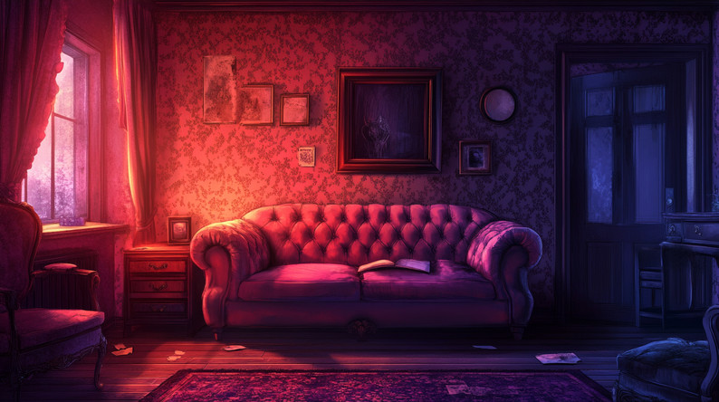 FREE HORROR LIVING ROOM VN BACKGROUNDS by Liminal Games