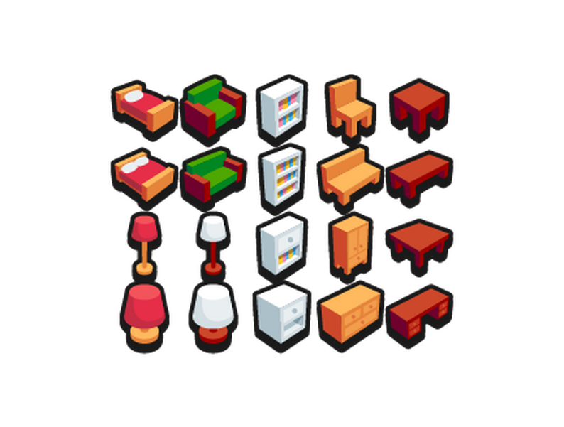 Vector Furniture Pack - 2D UI assets by RhosGFX | 64x64 by RhosGFX
