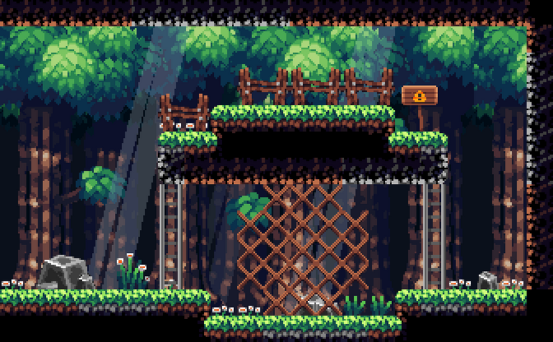 Pixel Woods - Free Platformer Tileset by Cubic Tree