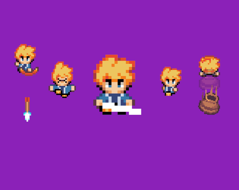 RPG asset hero pack (Super Retro World by Gif) by Gif