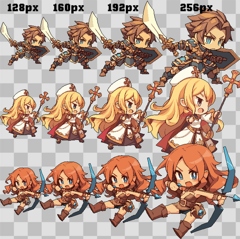 Pixel RPG Character Sprites Pack by MasuOne