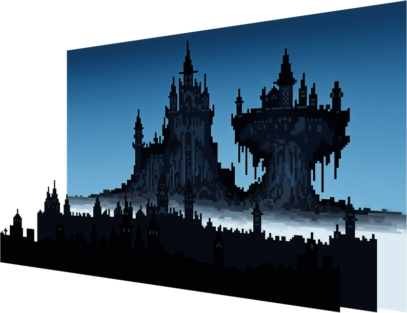 Pixel Art Parallax Backgrounds: Dark Castle Dungeon - Pixel Art Sprite Pack" by CaptainSkolot