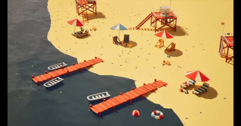 Low Poly Beach by Modo