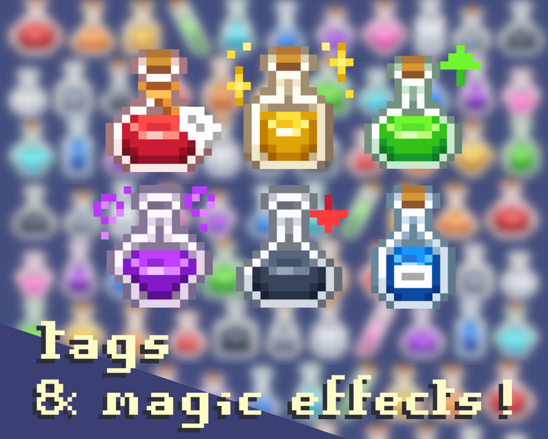154 potions pixel-art icons by Frenchpixelle