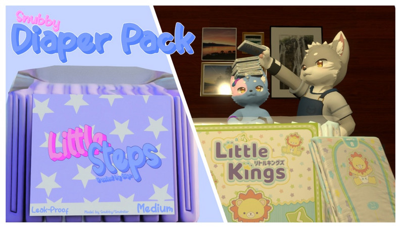 Snubby's Little Steps 10pc Diaper Pack (VRC/Resonite/Blender) by Snubster