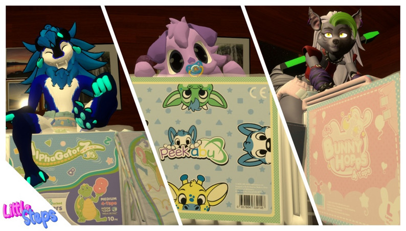 Snubby's Little Steps 10pc Diaper Pack (VRC/Resonite/Blender) by Snubster