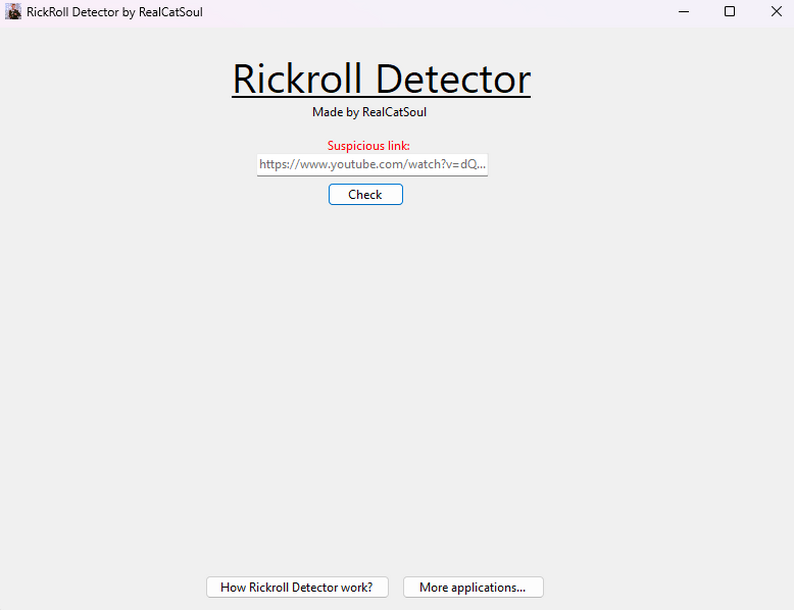 RickRoll Detector by TheCatSoul