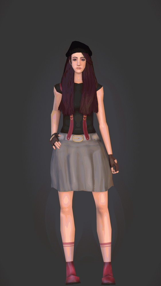 Low Poly Girl - animated (free) by ManNeko