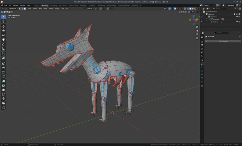 Machine Skeleton 3D Asset by Keeya