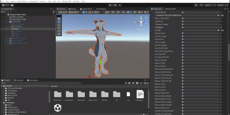 Sergal VRchat Model by Zairiza