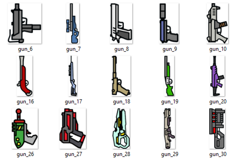 2d Guns by fyberaxe
