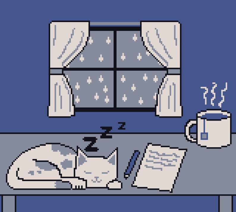 GB Pixel Art Jam 2024 Submission - Lazy Day by Isabel Tusing