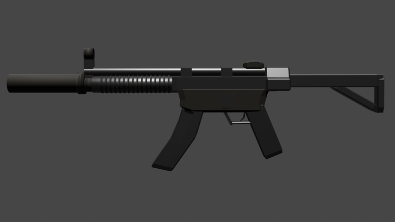 Realistic MP5 Submachine Gun 3D Model by Ng1994
