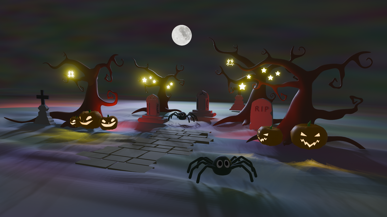 Halloween Free Blender Assets Download by Minsomin