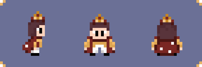 16x16 Pixel Art Character – King by justinepilmis