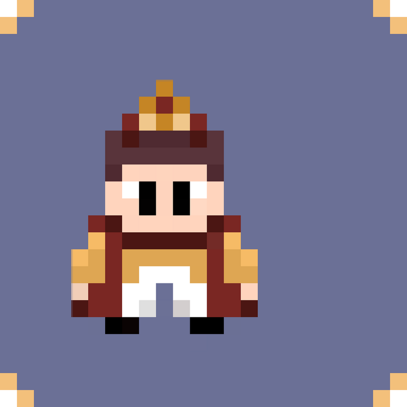 16x16 Pixel Art Character – King by justinepilmis