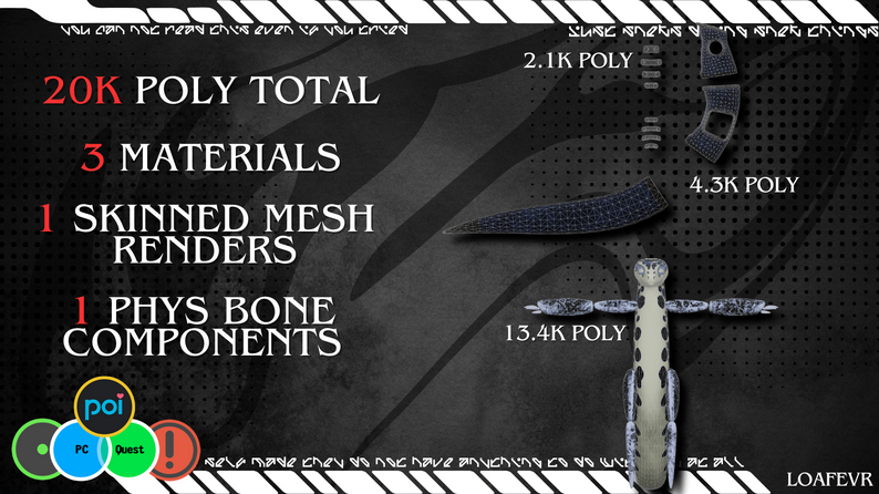 Snek the Cybernetic Snake Avatar Vrchat 3.0 [PC] & [Quest] by LoafeVR