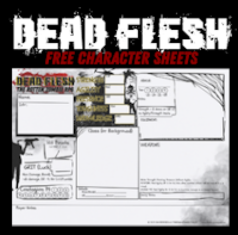 Dead Flesh Free Character Sheets by Studio Gritdark