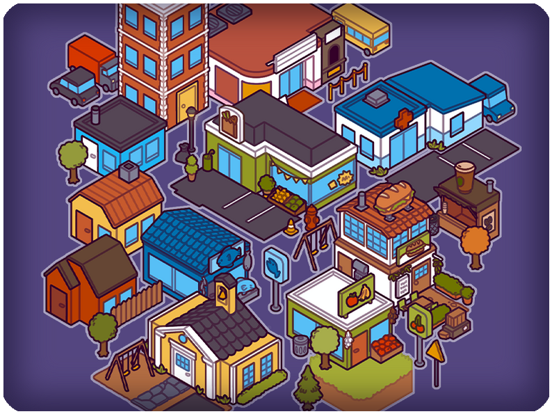 Isometric City Builder Pack (tileset) by Penzilla