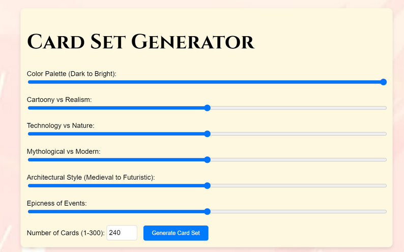 Random TCG Cards Generator by Stonehill Games