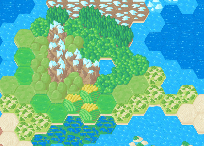 Hex Vector Map Tileset by Palona