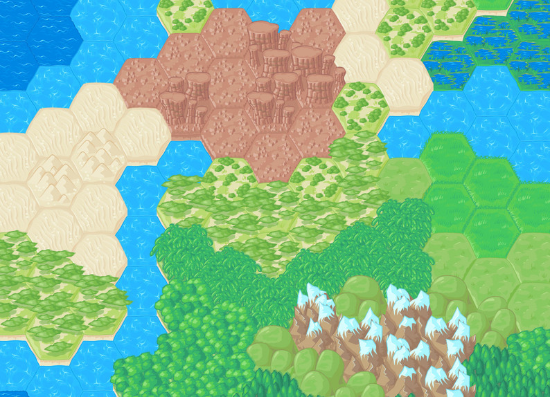Hex Vector Map Tileset by Palona