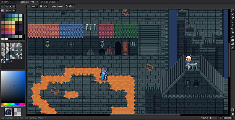 Free Dark Pixel Tileset 16x16 Top-down by Mytho Condria