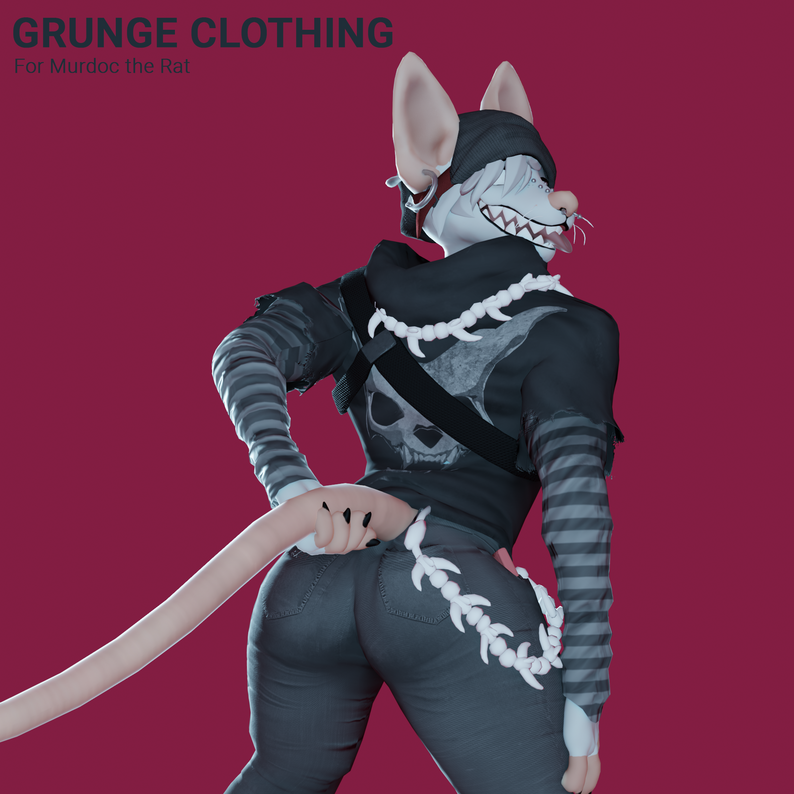 Grunge Clothes for Murdoc Rats (VRChat Avatar Asset) by skullyhellfire