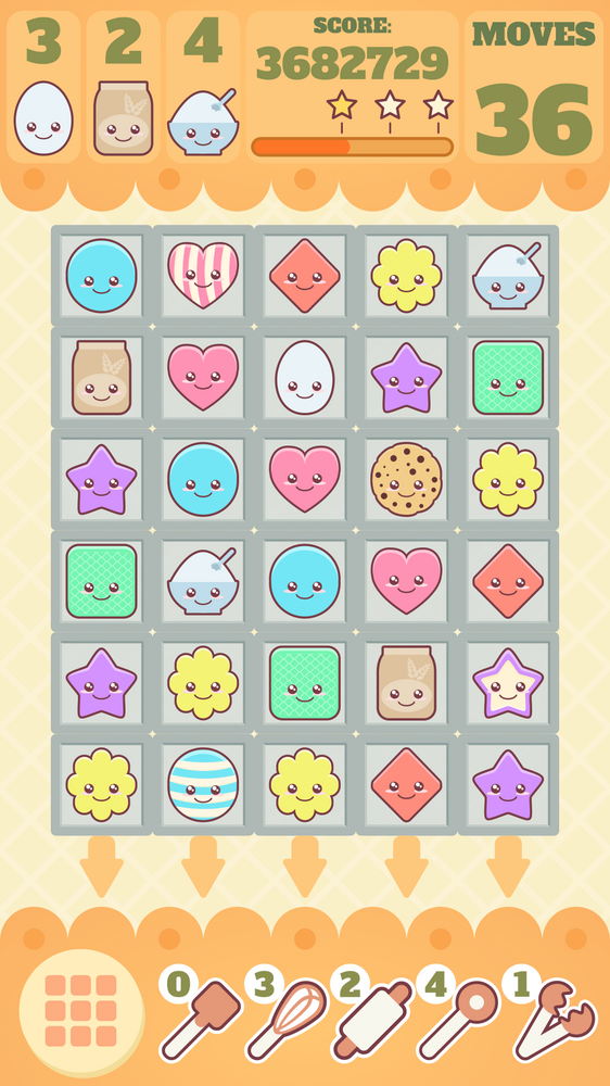 Kawaii Cookie Match-3 Asset Pack by monixxy