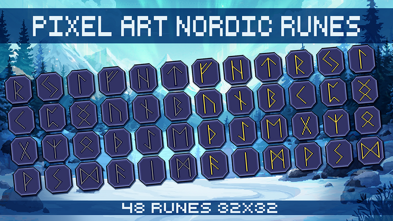 Pixel-Art Ancient Nordic Runes by Barely_Games