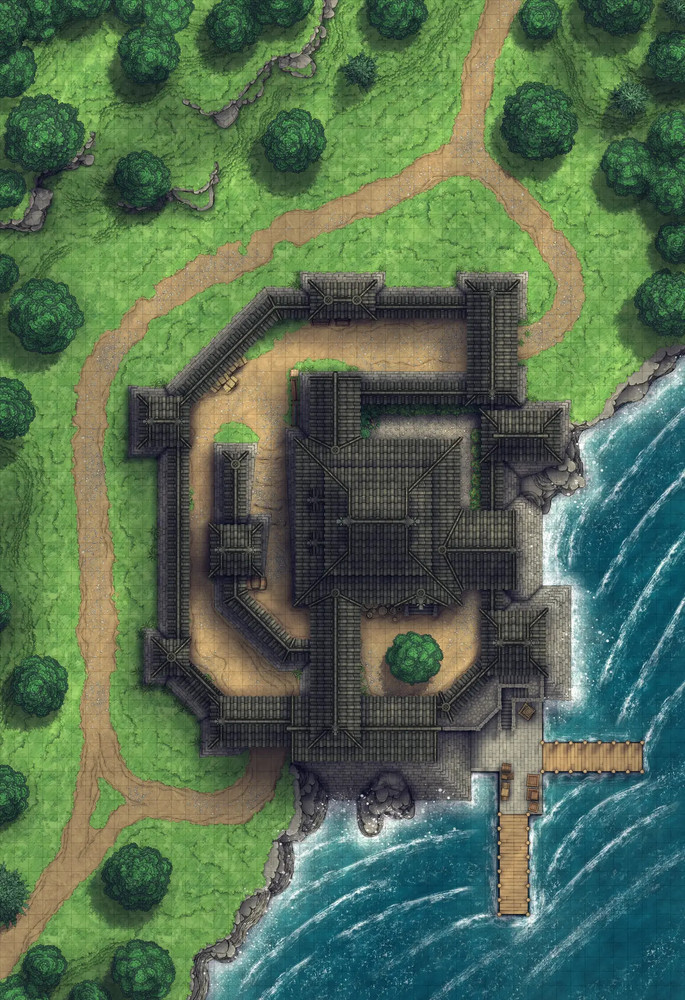 Japanese Castle Exterior - D&D/DnD Map Pack by Cyclopean