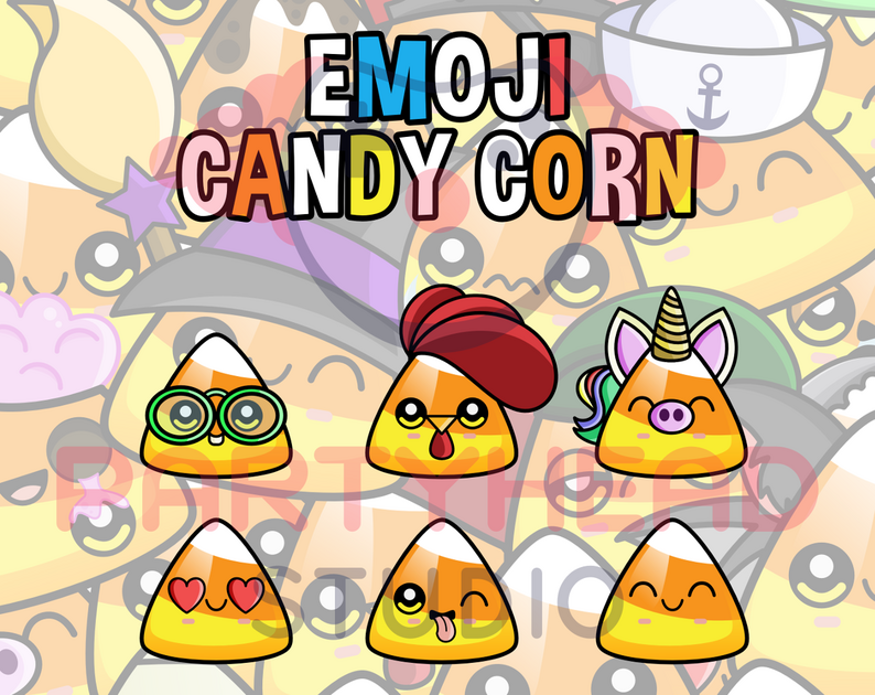 Emoji Emotion Faces Candy Corn by KEITHART85