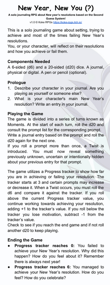 New Year, New You (?) by Koke RPGs