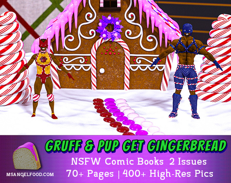 Gruff and Pup Get Gingerbread (NSFW Comic) by Ms. Angel Food