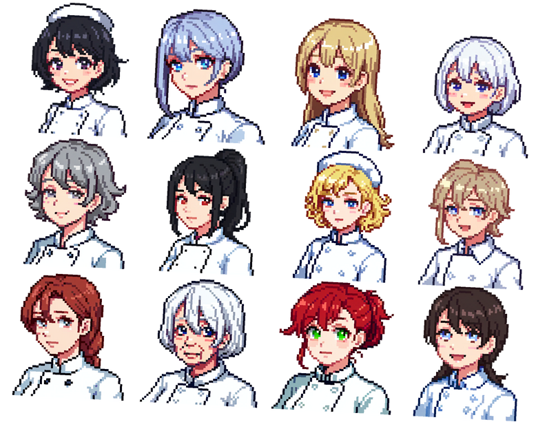 Master Chef Portrait Pack - 12 Unique Pixel Art Culinary Women ...