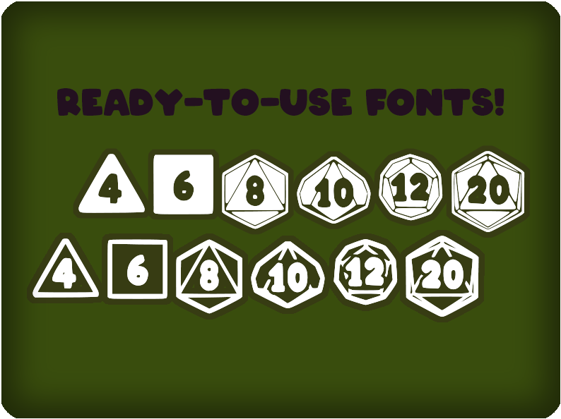 Ultimate Dice Asset Pack (Icons Fonts) by Penzilla