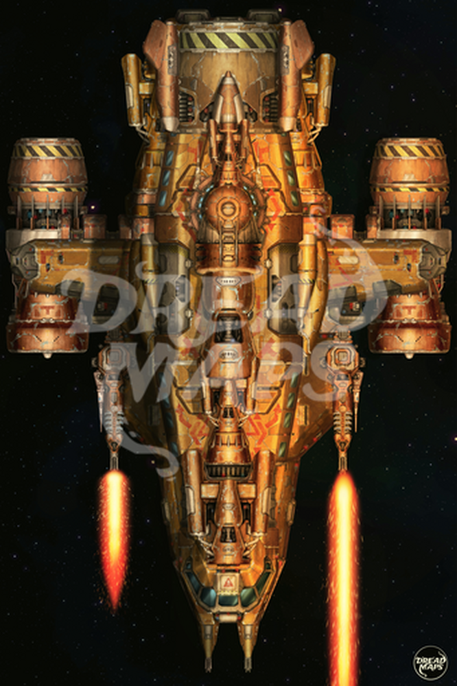 Solar Zephyr Spaceship TTRPG Battlemap by Dread Maps