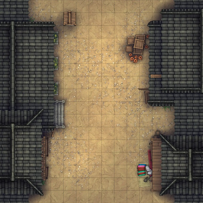 Modular Japanese City Streets D&D/DnD Battlemap Tileset by Cyclopean