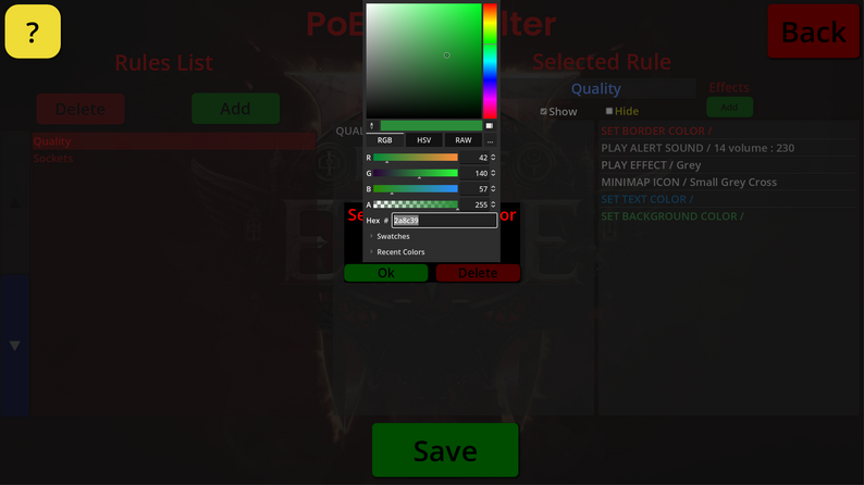 PoE2 Loot Filter Editor by Muzicos